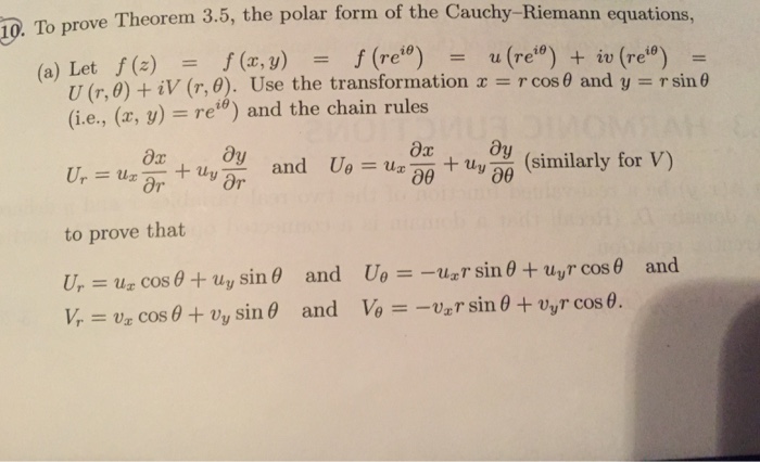 Cauchy Riemann Equations Polar Form Proof - Tessshebaylo Cauchy Riemann Equations Polar Form Proof - Tessshebaylo