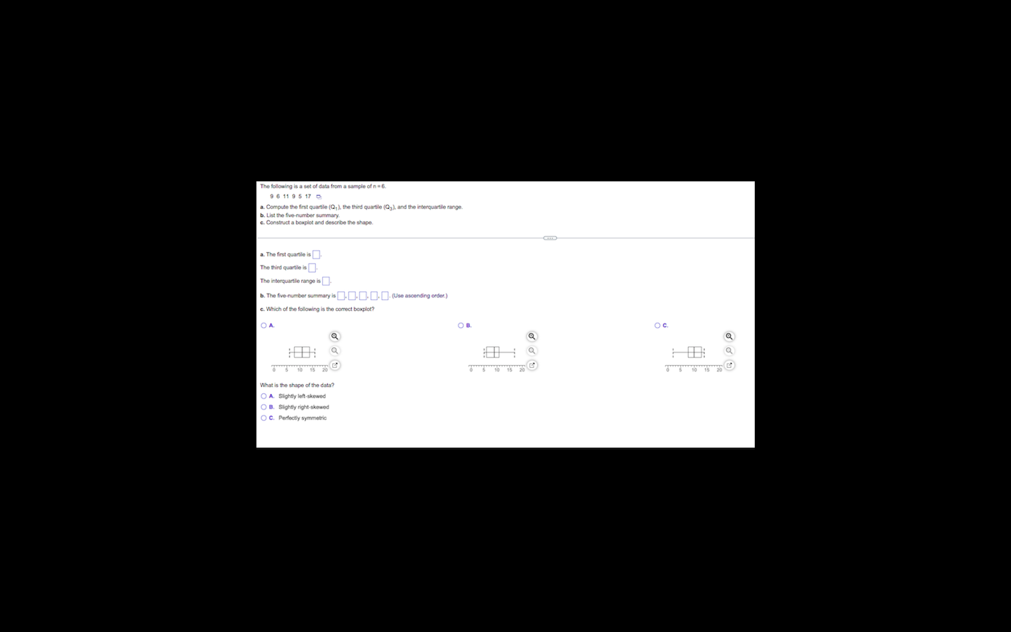 Solved 96119517= a. Compute the frst quartie (Q1), the third | Chegg.com