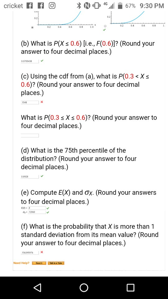 Solved 6 2/3 points 1 Previous Answers DevoreStat9 4 E 044 | Chegg.com