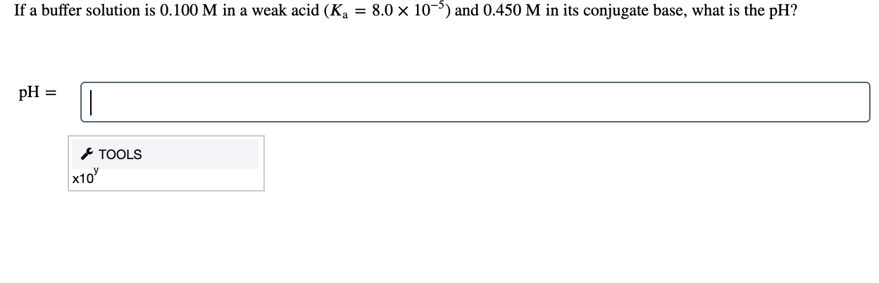 Solved If a buffer solution is 0.100 M in a weak acid (Ka = | Chegg.com