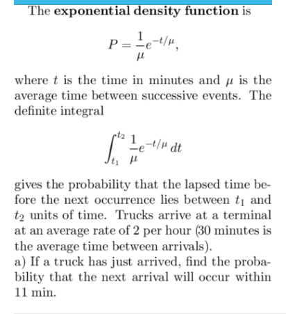 Solved The exponential density function is \\[ | Chegg.com