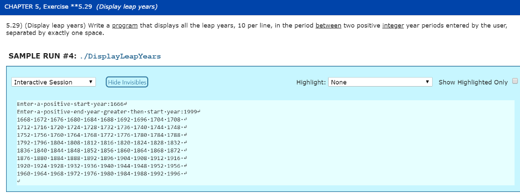 Solved Chapter 5 Exercs529 Display Leap Years 529 