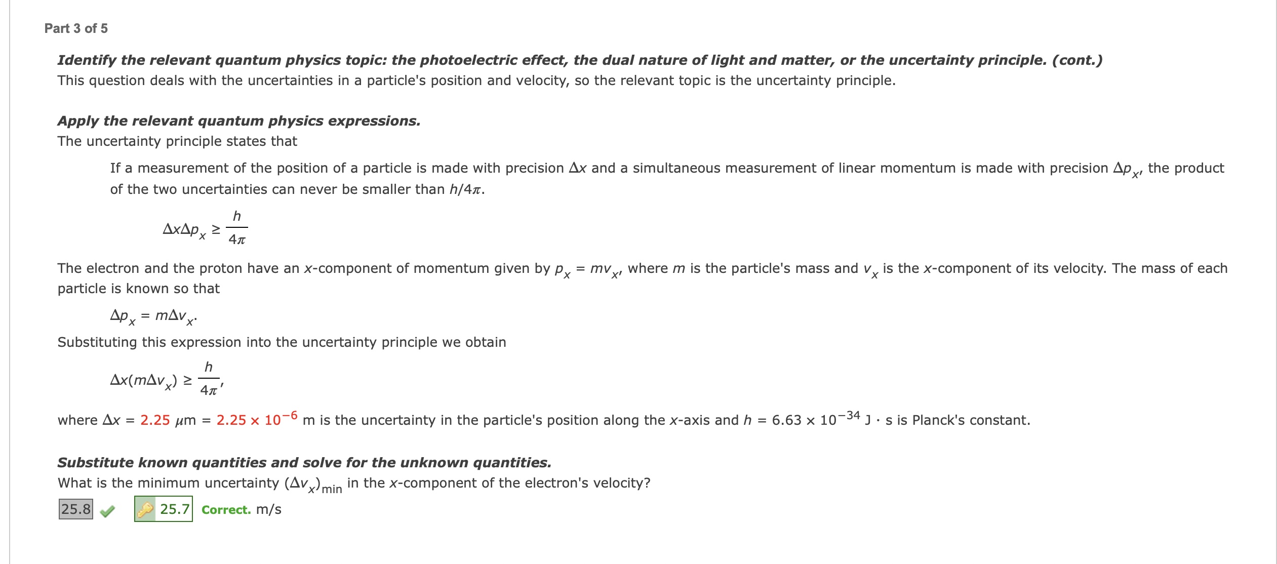 Solved Identify the relevant quantum physics topic: the | Chegg.com
