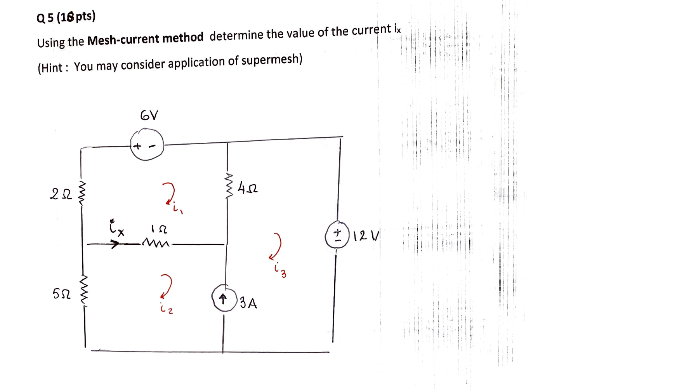 Solved Q5 (18 pts) Using the Mesh-current method determine | Chegg.com