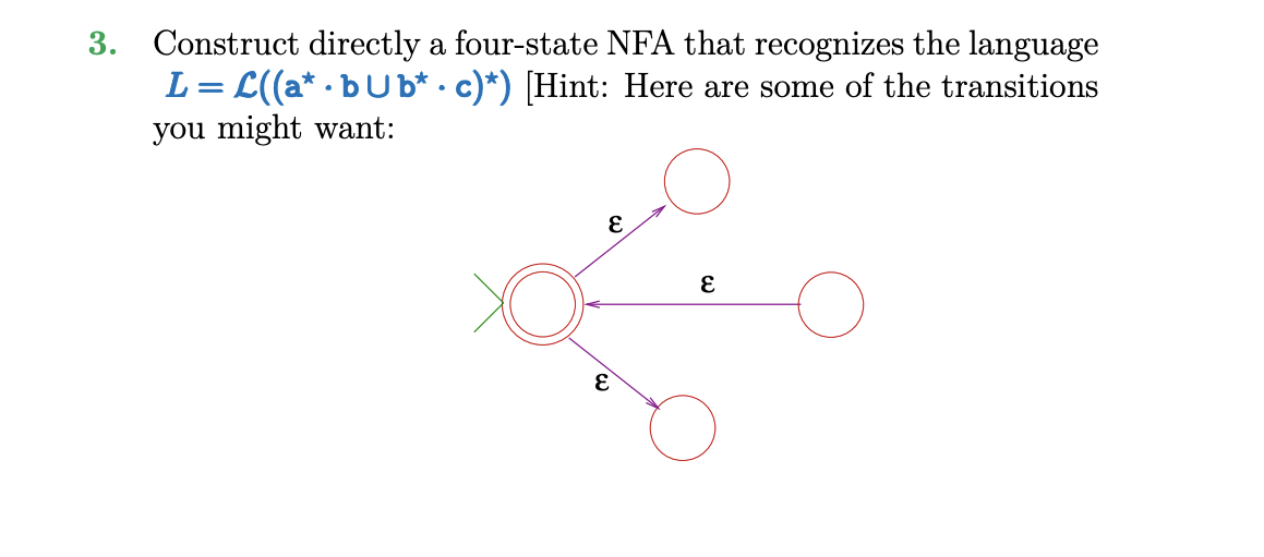 Solved Construct directly a four-state NFA that recognizes | Chegg.com