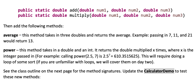 Solved Create a Calculator class in the com.day1.practice3 | Chegg.com