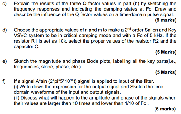 To design a VCVS filter as shown in Figure A1 (a), | Chegg.com