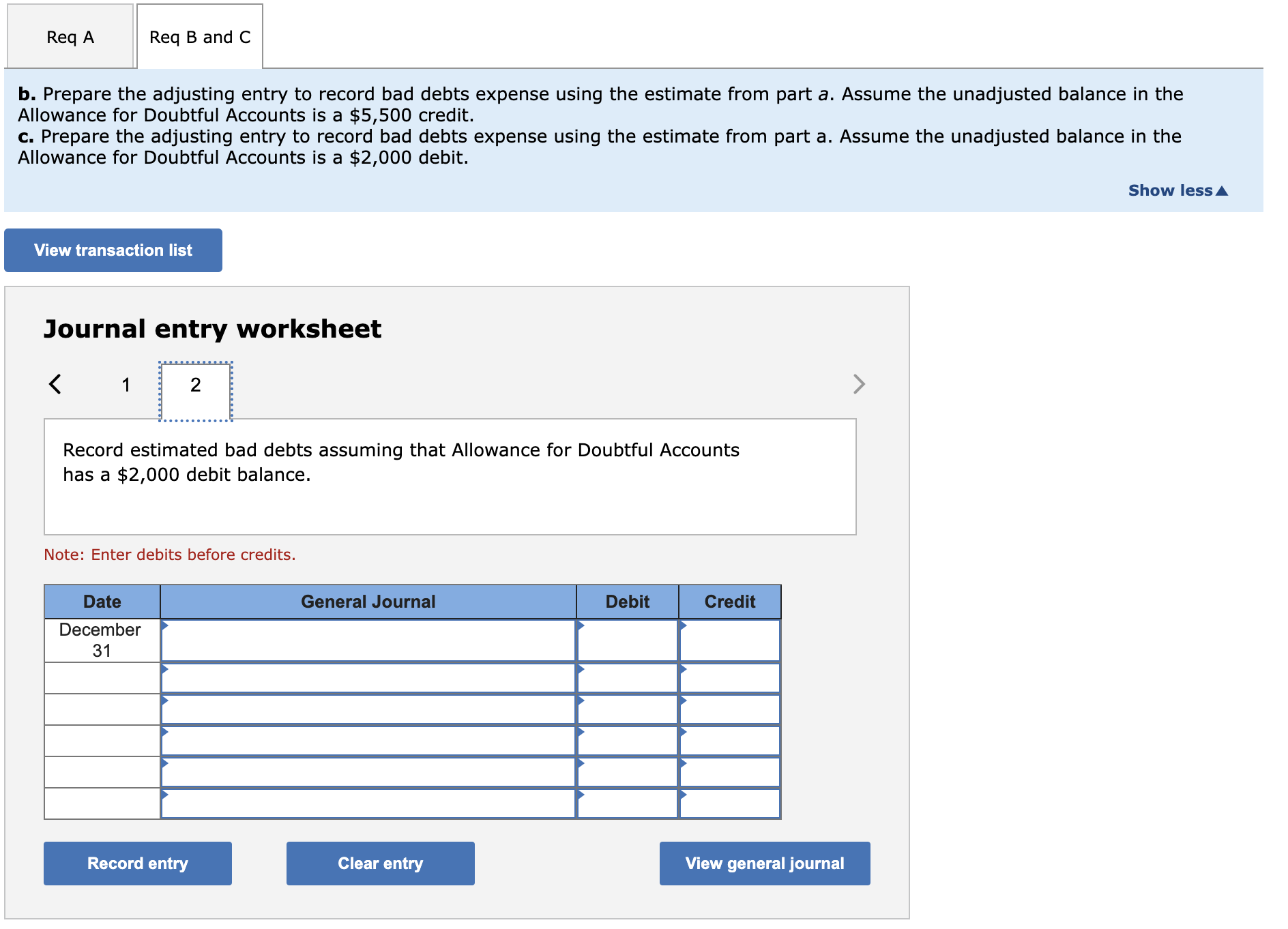 Solved b. Prepare the adjusting entry to record bad debts | Chegg.com