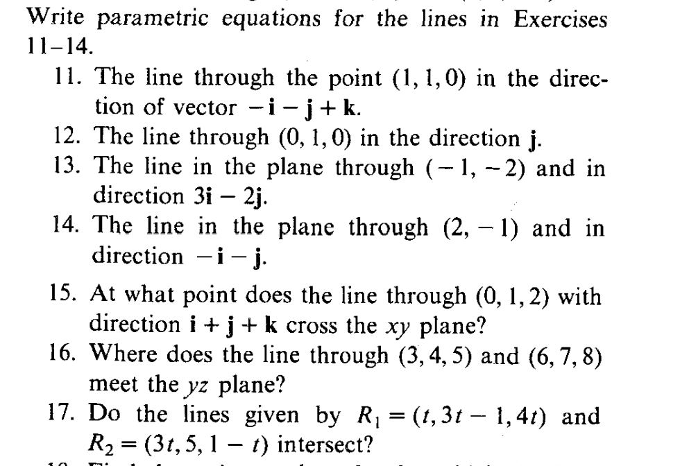 Solved Write parametric equations for the lines in Exercises | Chegg.com