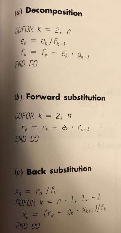 Solved Trying To Turn Thomas Algorithm Into Matlab Code To