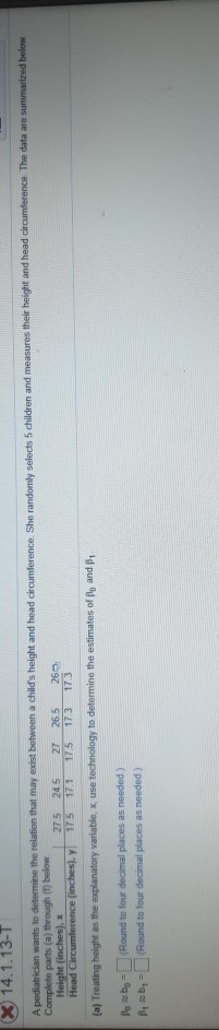 Solved a) determine the estimates of B0 and B1 b) determine | Chegg.com