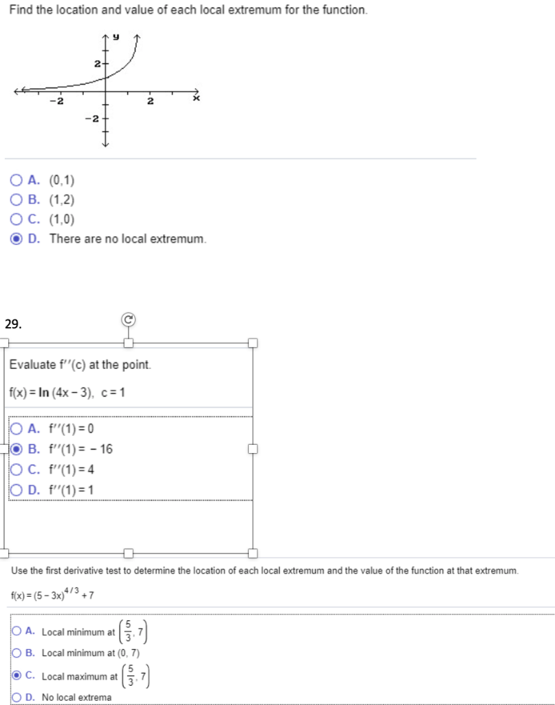 Solved Find the location and value of each local extremum | Chegg.com