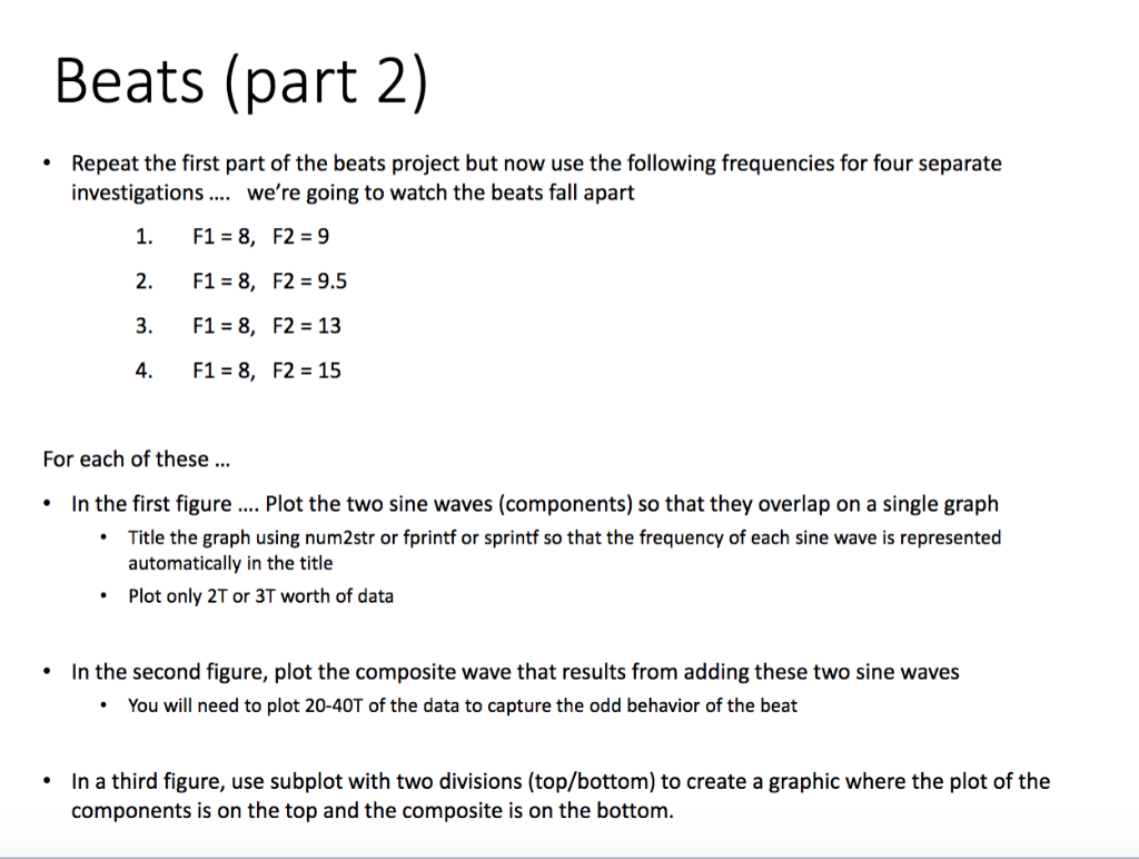 Solved Assignment Beats Part Two phenomenon that can be seen | Chegg.com