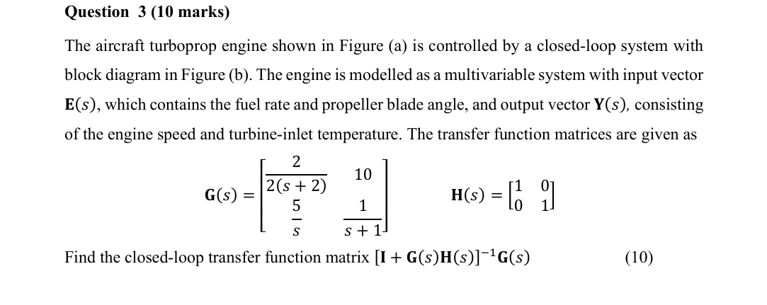 Solved Question 3 (10 ﻿marks)The aircraft turboprop engine | Chegg.com