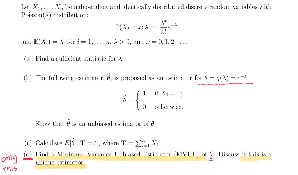Solved Let X1, ..., X, be independent and identically | Chegg.com