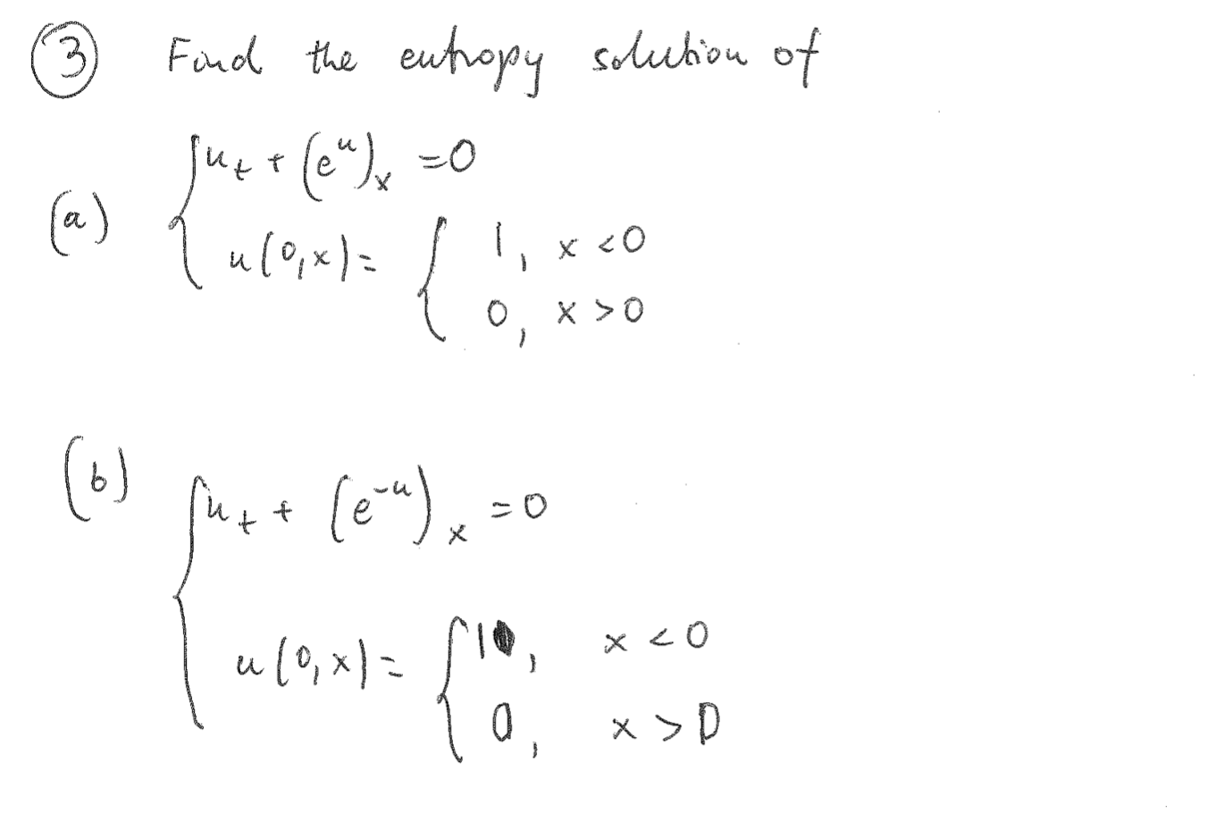 (3) Find the eutropy solution of (a) | Chegg.com