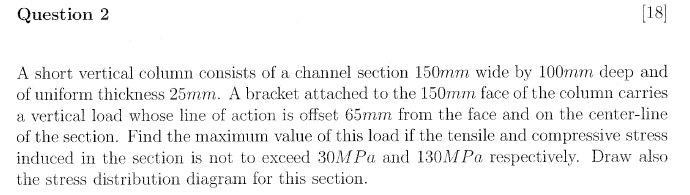 Solved Question 2A short vertical column consists of a | Chegg.com