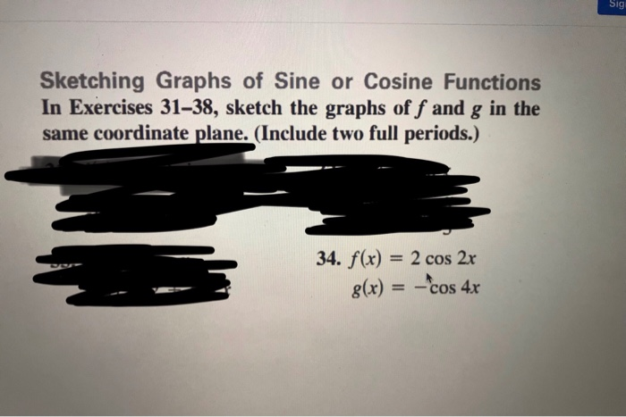 Solved Sig Sketching Graphs of Sine or Cosine Functions In | Chegg.com