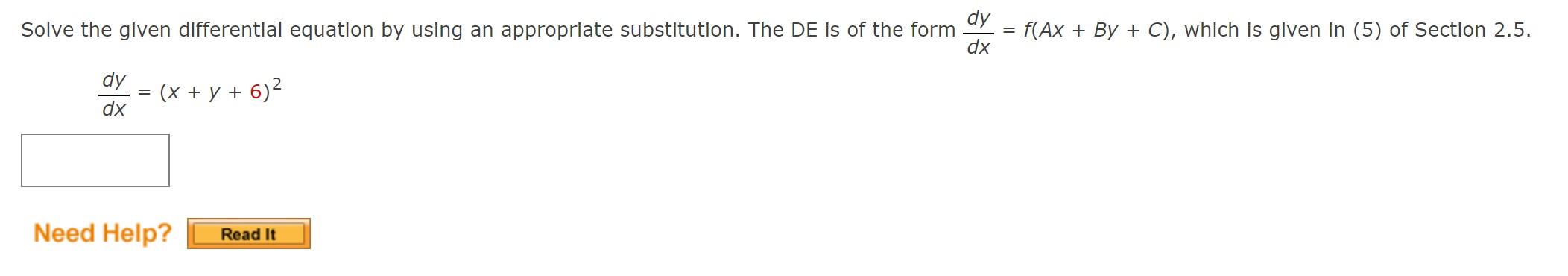 Solved Solve the given differential equation by using an | Chegg.com