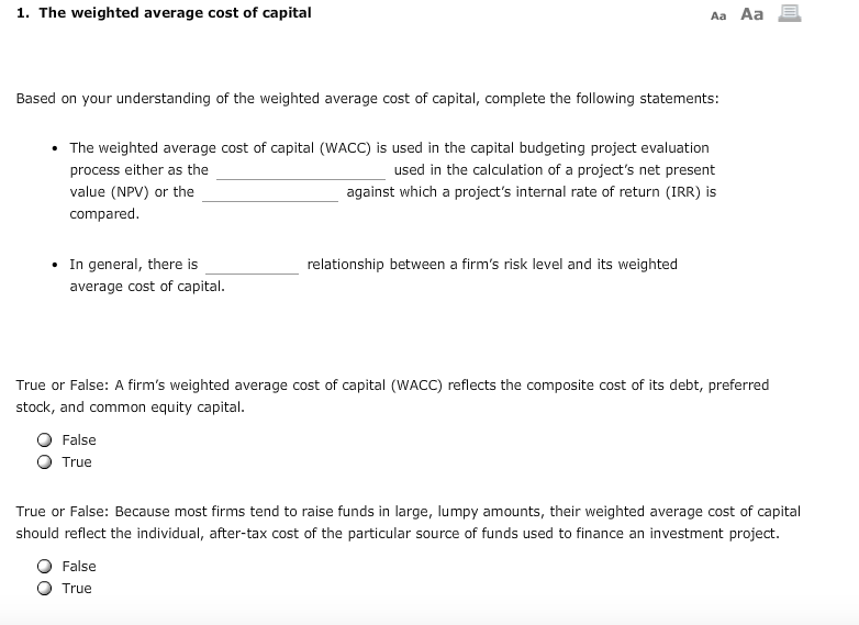 Solved Drop down options for the first blank: Internal Rate | Chegg.com