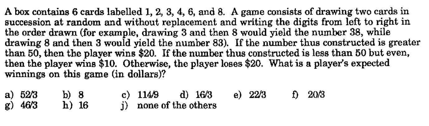 Solved A box contains 6 card labelled 1,2,3,4,6, and 8. A | Chegg.com
