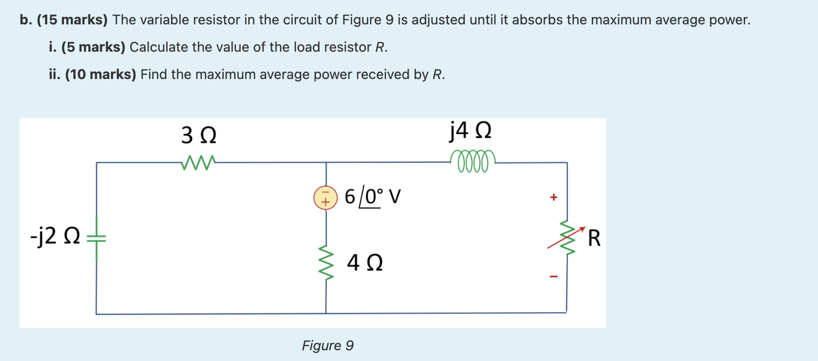 Solved b. (15 marks) The variable resistor in the circuit of | Chegg.com