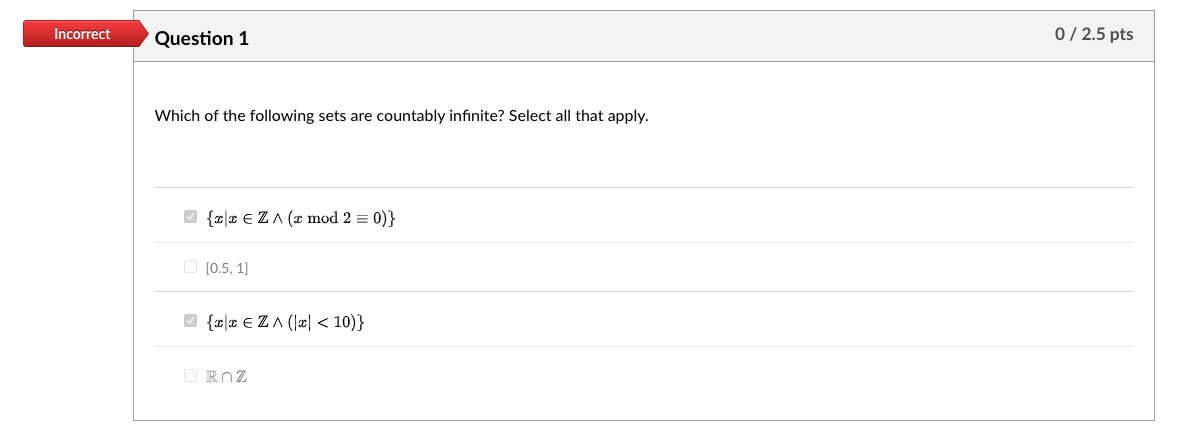 Solved Which of the following sets are countably infinite? | Chegg.com