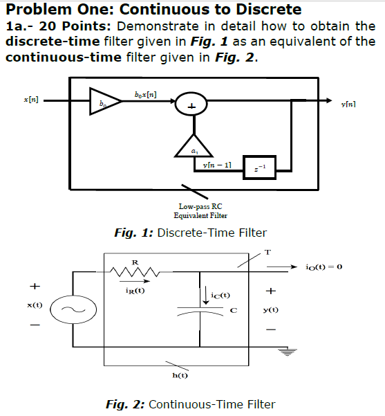 Solved Problem One: Continuous to Discrete 1a.- 20 Points: | Chegg.com