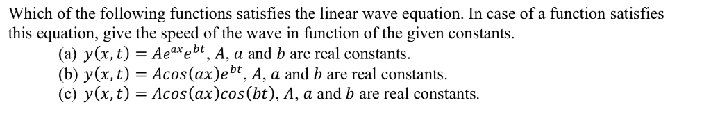 Solved Which of the following functions satisfies the linear | Chegg.com