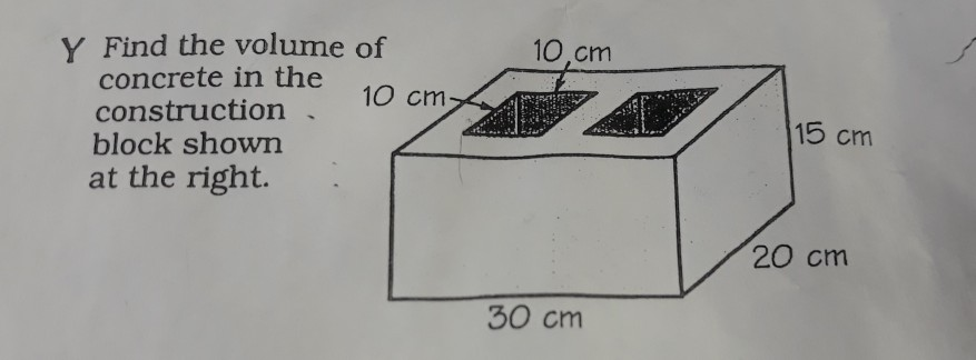 Solved Y Find the volume of concrete in the construction | Chegg.com