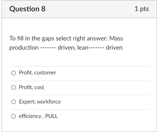 Solved Question 81 ﻿ptsTo fill in the gaps select right | Chegg.com