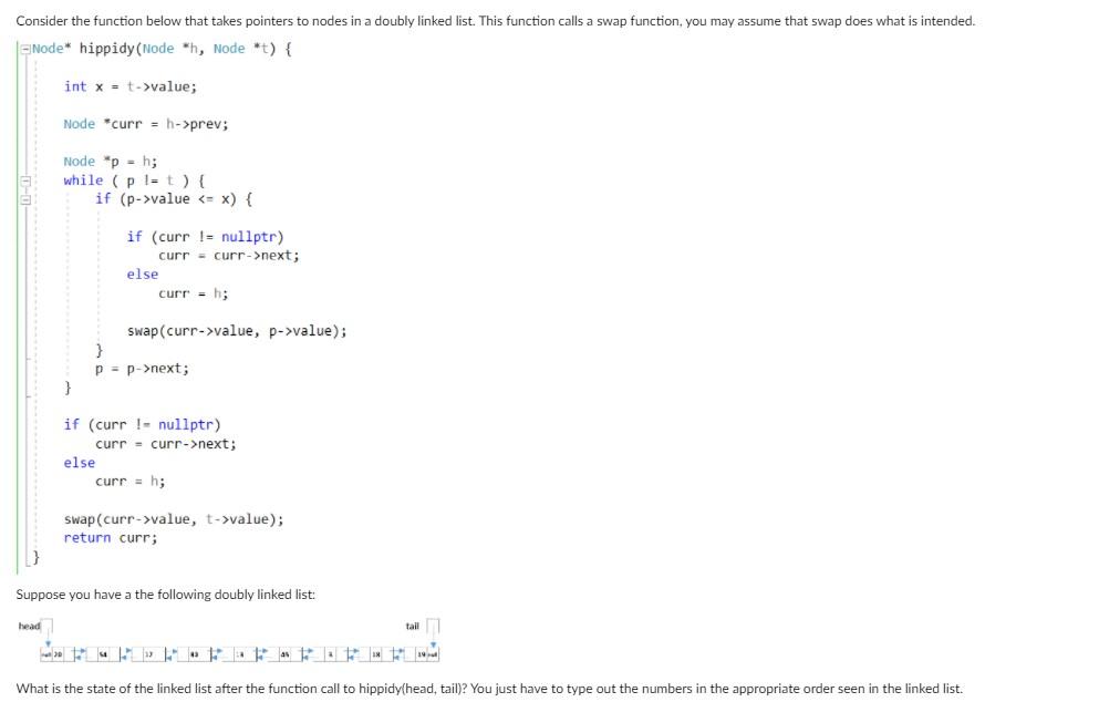 Solved Consider the function below that takes pointers to | Chegg.com