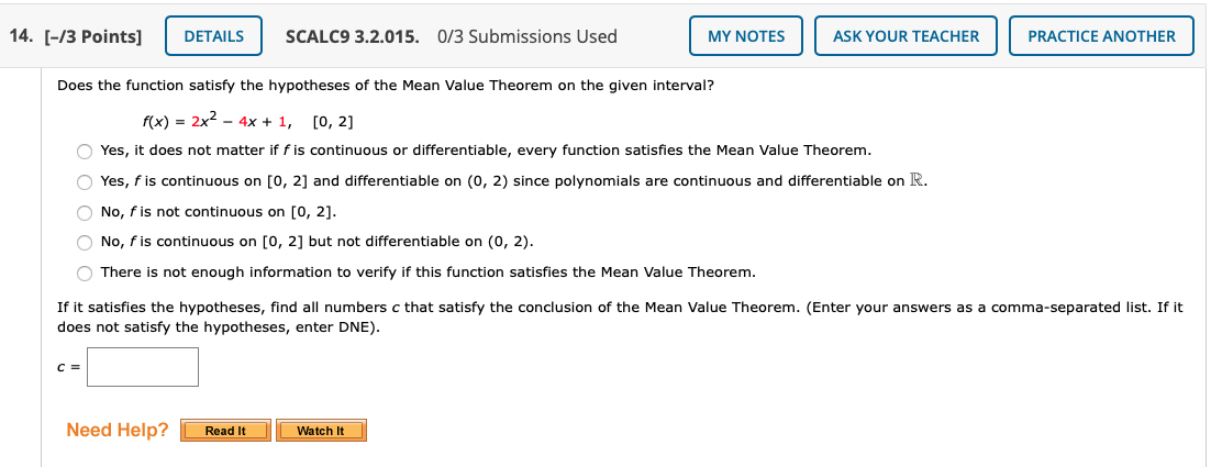 Solved 14. [-13 Points] DETAILS SCALC9 3.2.015. 0/3 | Chegg.com