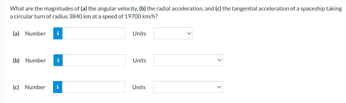 Solved What are the magnitudes of (a) ﻿the angular velocity, | Chegg.com