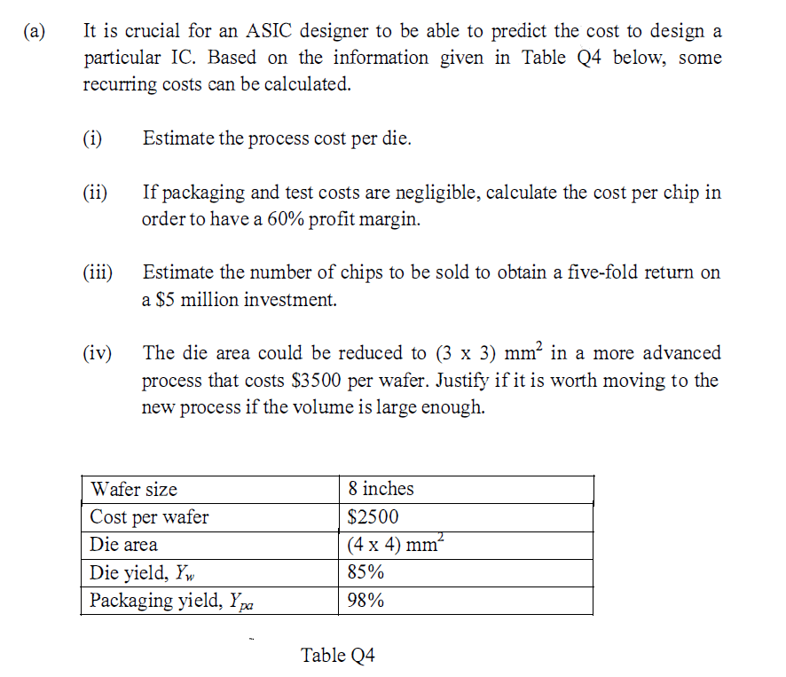 Solved (a) It is crucial for an ASIC designer to be able to | Chegg.com