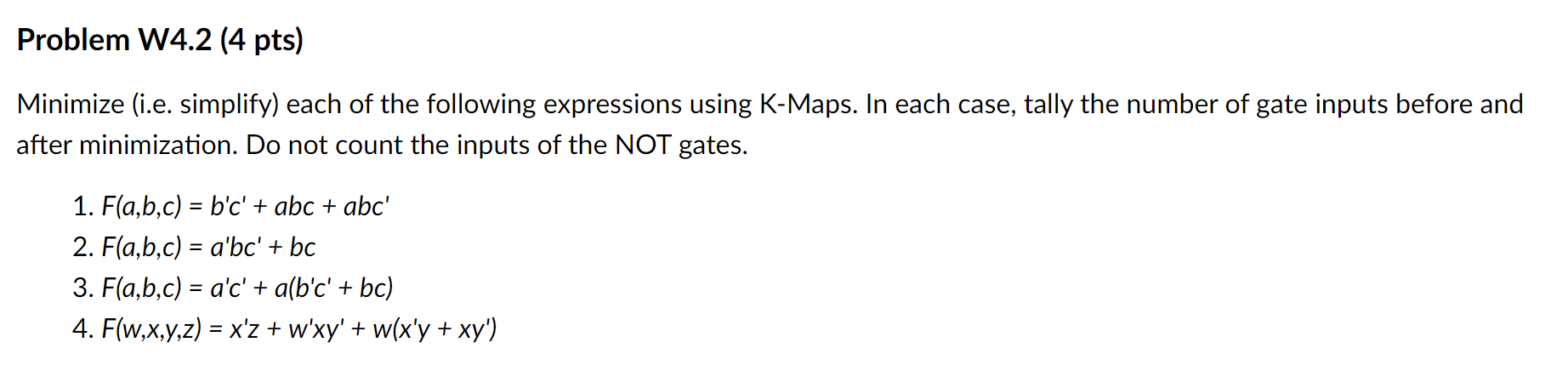 Solved Minimize I E Simplify Each Of The Following