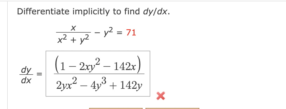 Solved Differentiate implicitly to find dy/dx. | Chegg.com