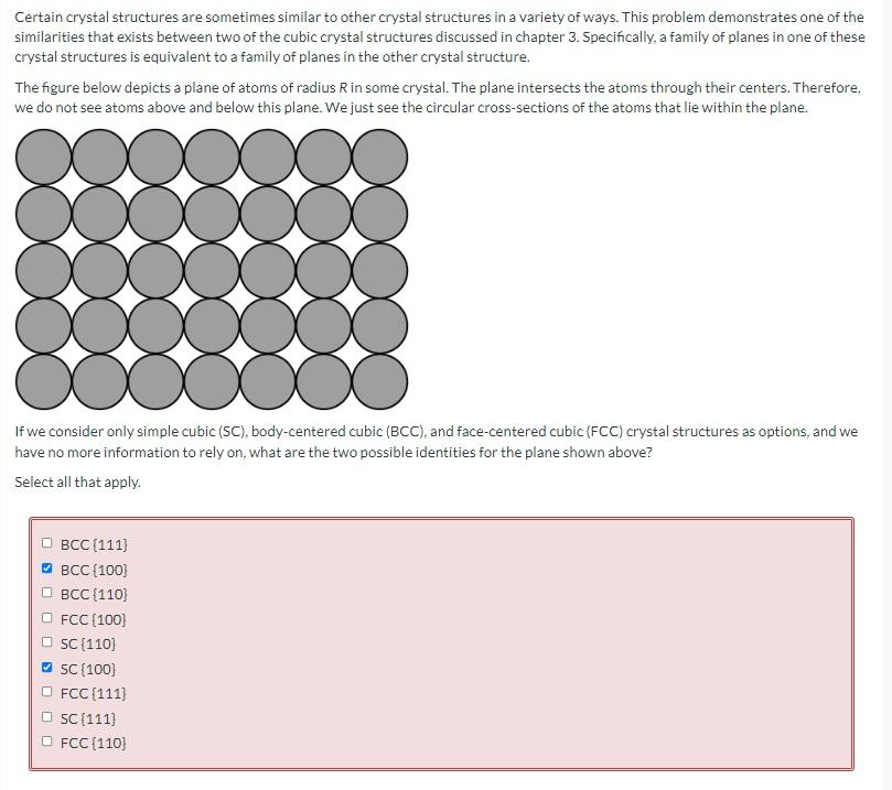 Solved Certain Crystal Structures Are Sometimes Similar To