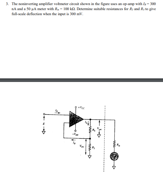 Solved 3. The noninverting amplifier voltmeter circuit shown | Chegg.com