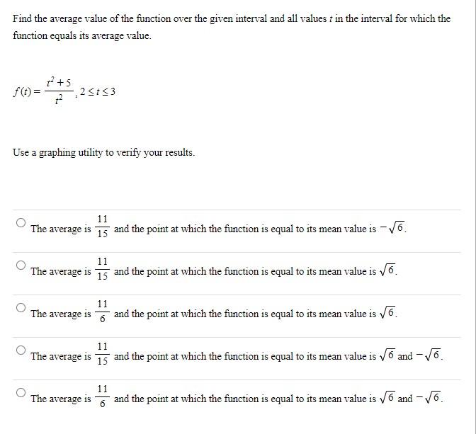 Solved Find the average value of the function over the given | Chegg.com
