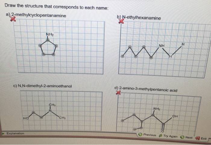 Solved Draw the structure that corresponds to each name: a) | Chegg.com