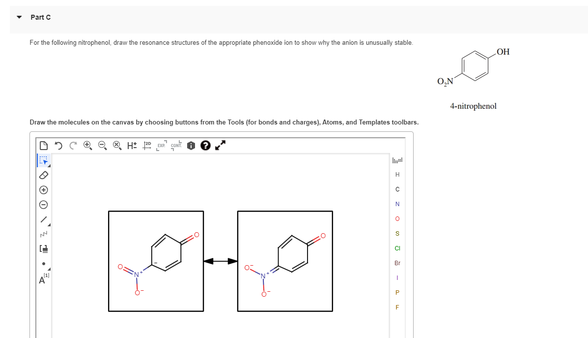 Solved For the following nitrophenol, draw the resonance | Chegg.com