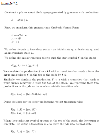 Solved 6. (15pts) Show that the PDA constructed in Example | Chegg.com
