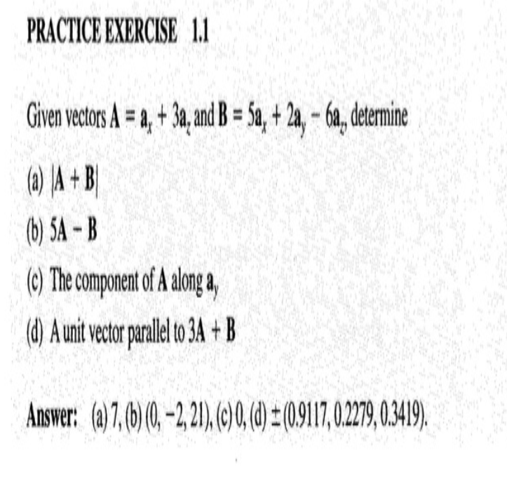 Solved PRACIICE EXERCISE 1.1Given vectors A=ax+3ai ﻿and | Chegg.com