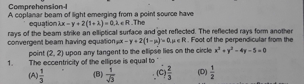 Solved Comprehension-l A coplanar beam of light emerging | Chegg.com