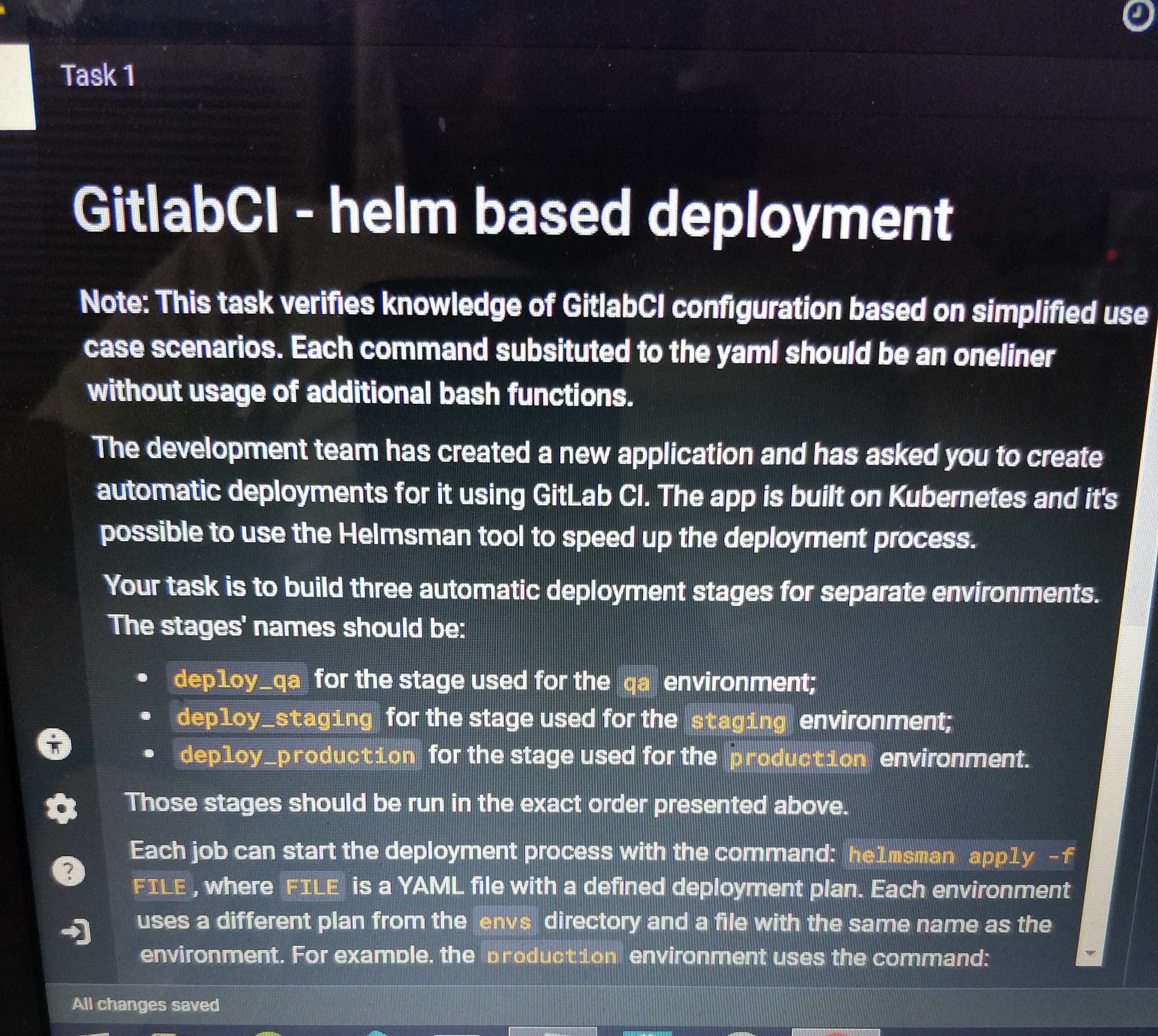 Gitlabci Helm Based Deployment Note This Task 