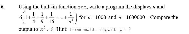 Solved Using The Built In Function Sum Write A Program The 5360