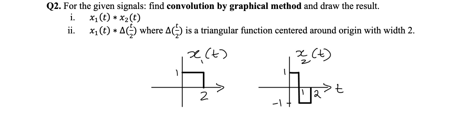 Solved 2. For the given signals: find convolution by | Chegg.com