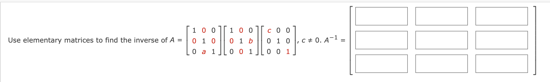 Solved Use elementary matrices to find the inverse of | Chegg.com