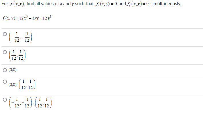 Solved For f(x,y), ﻿find all values of x ﻿and y ﻿such that | Chegg.com